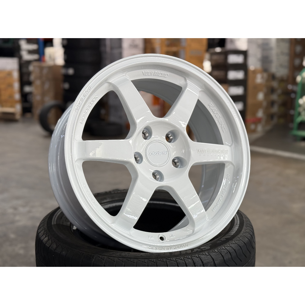 NEW 17X8J AOW TE37 Rim (set of 4) White 4X100 for Civic Mazda 3 CX3 CX30 CX5 X50 HRV CRV Estima ...