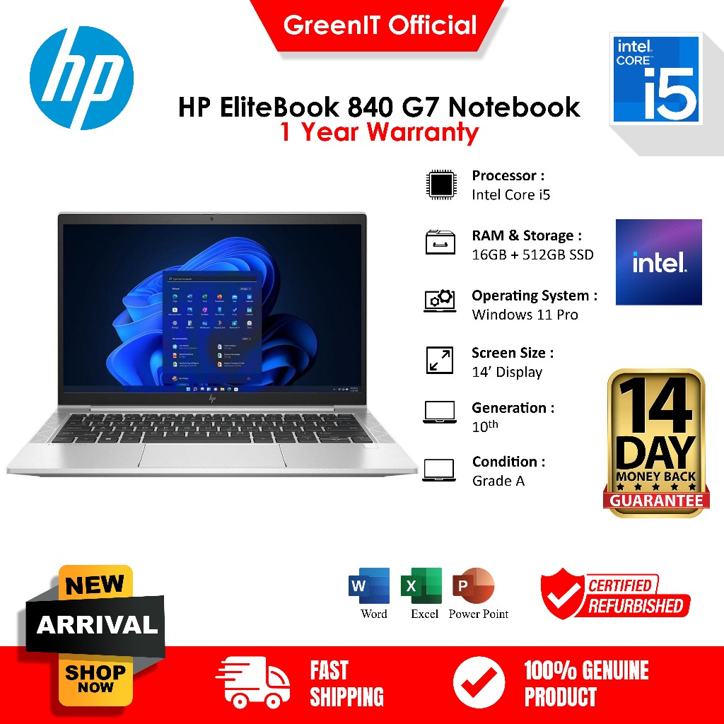HP Elitebook Business Laptop / Core i7 - 10th Generation / 32GB RAM ...
