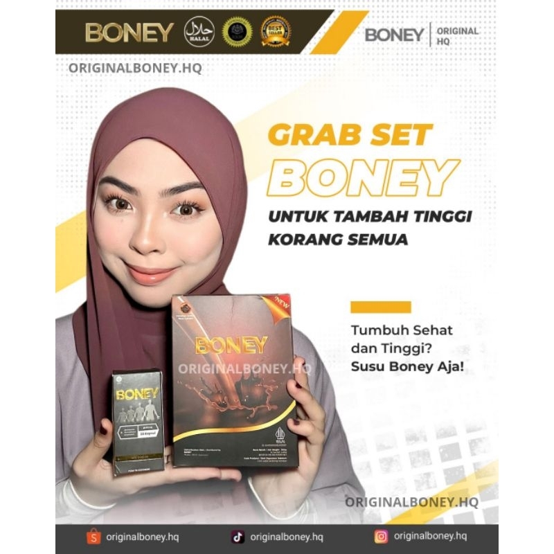 [ NEW SET BONEY ORIGINAL ] Ubat Tinggi Boney Susu & Boney Pil Herba ...