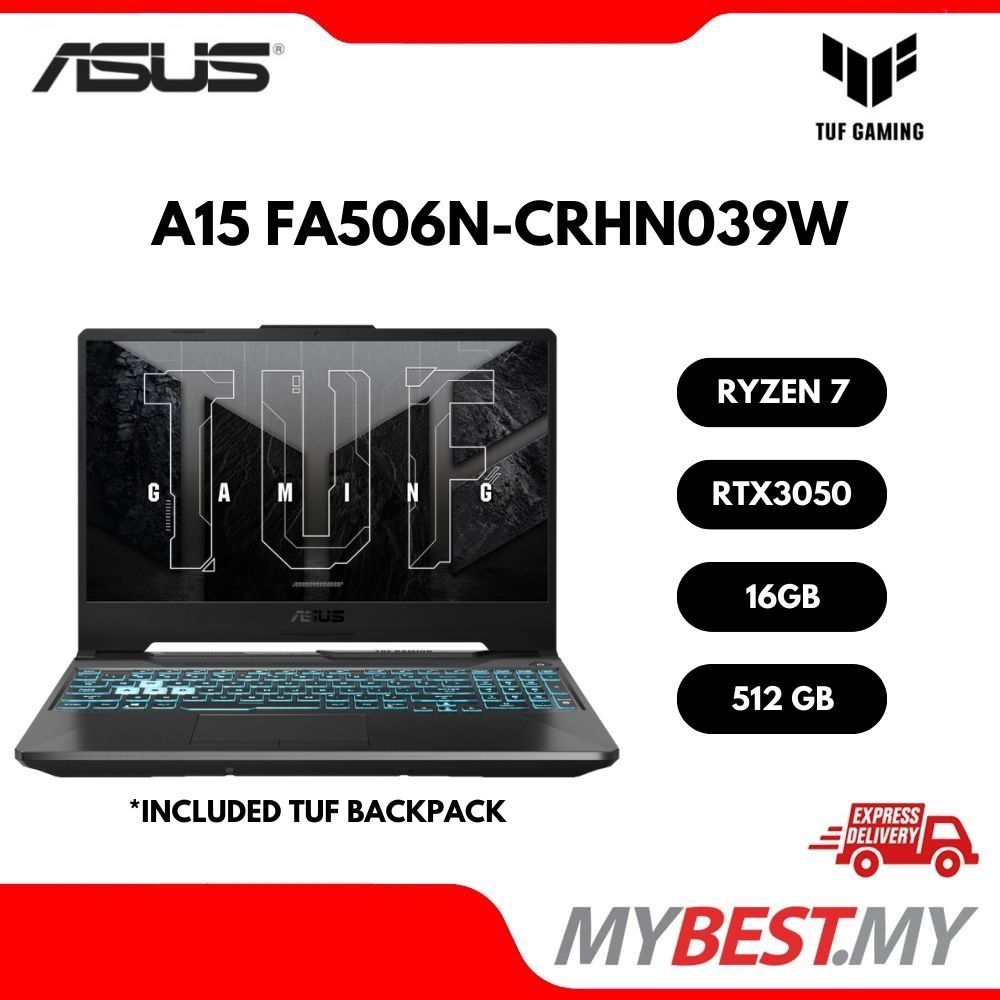 (NEW) ASUS TUF Gaming A15 FA506N-CGHN069W ( R7/ 16GB/ 512GB/ RTX 3050/ ...