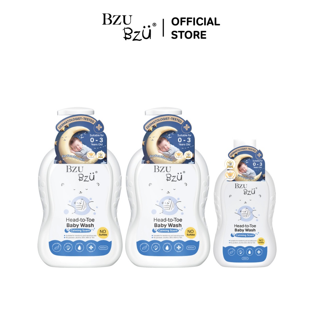 BZU BZU Head-to-Toe Baby Wash Combo (2 x 600ml + 1 x 200ml) | Shopee ...