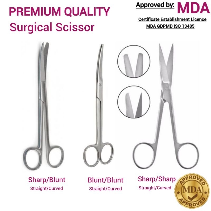 Surgical Scissors Medical Dressing Nursing Sharp Blunt Straight - Curved Pieces Clinic Hand ...