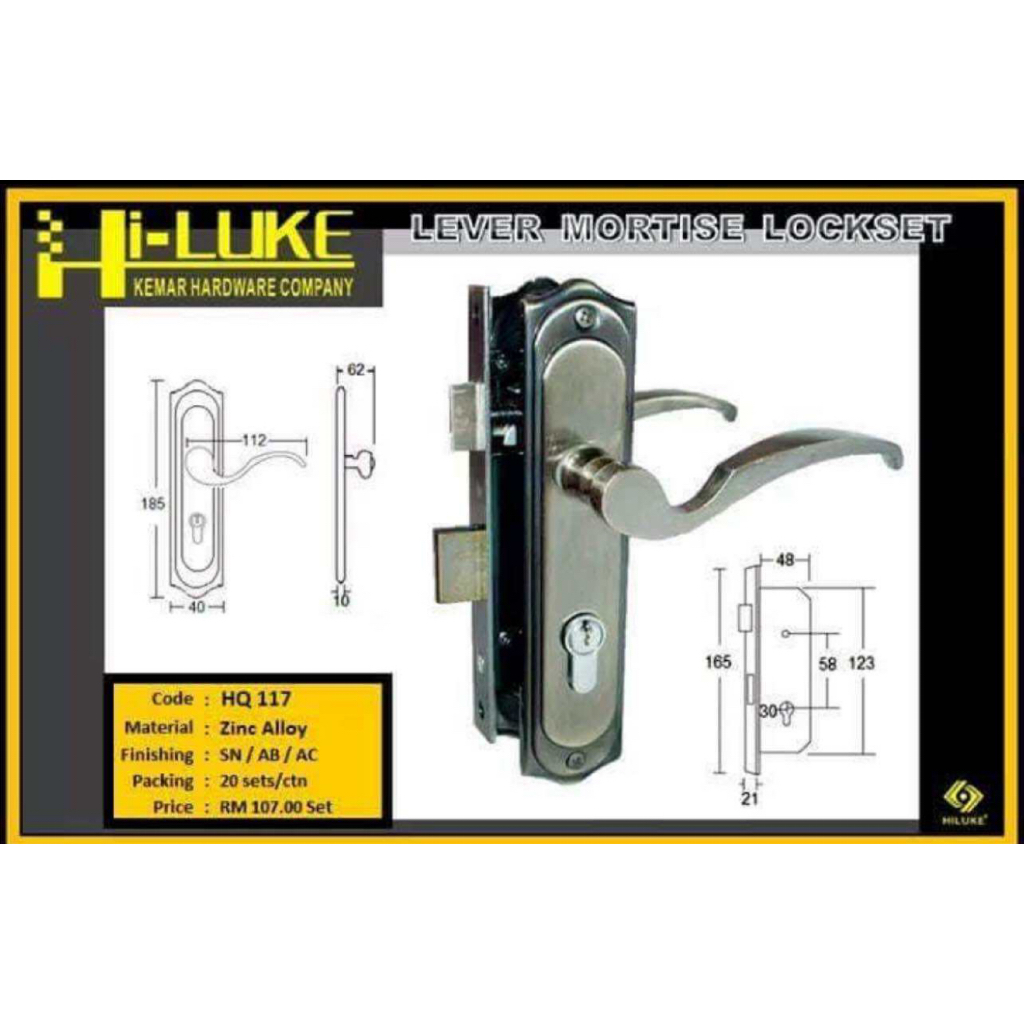 Hiluke Handle Lock HDL117AB & HDL117SN | Shopee Malaysia