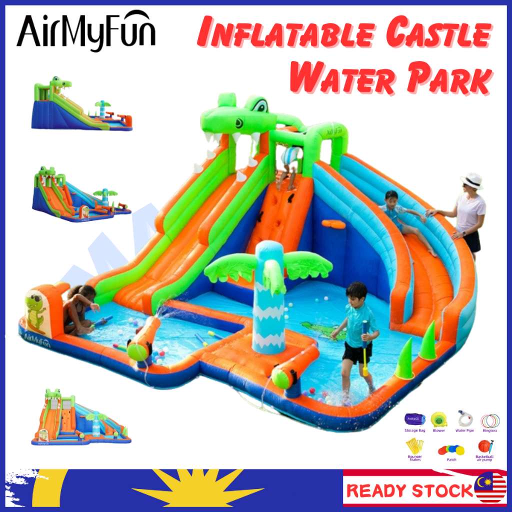 🔥READY STOCK🔥 AirMyFun new inflatable castle outdoor kids fountain pool ...