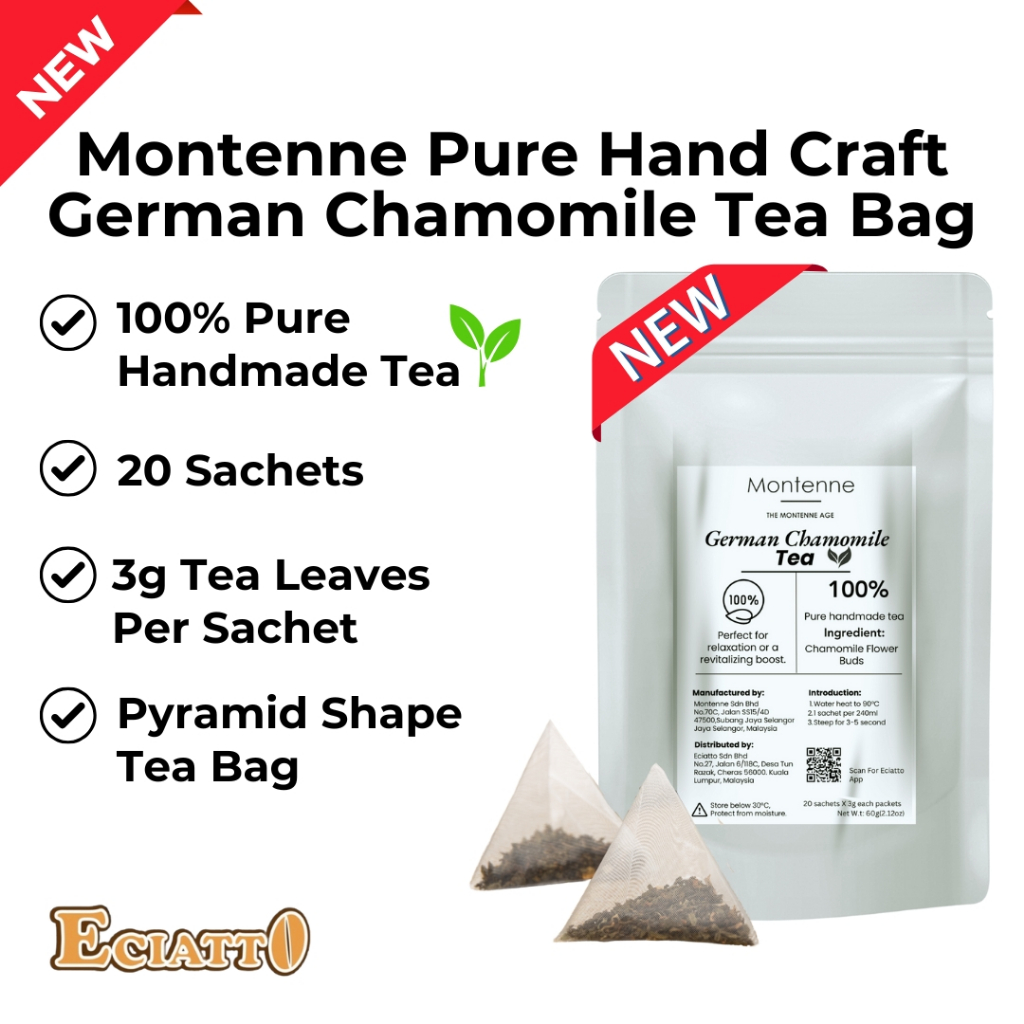 MONTENNE Pure Hand Craft German Chamomile Pyramid Tea Bag 20 Sachets ...