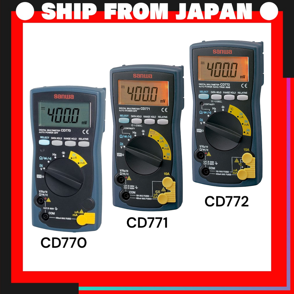 SANWA Digital Multimeter CD770 / CD771 / CD772, True RMS & Temp Sensor ...
