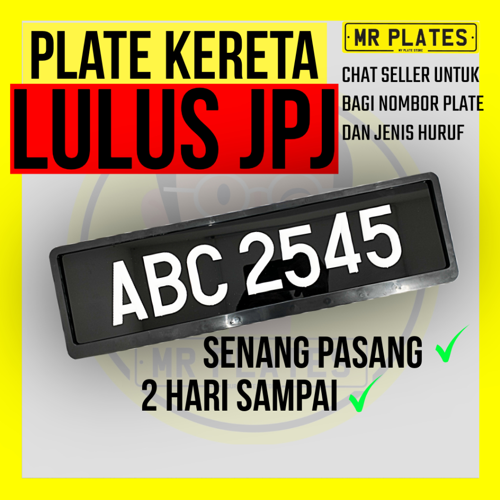 JPJ Approve Standard Car Number Plate ! 🔥 (1pcs Papan+Nombor) Nombor ...