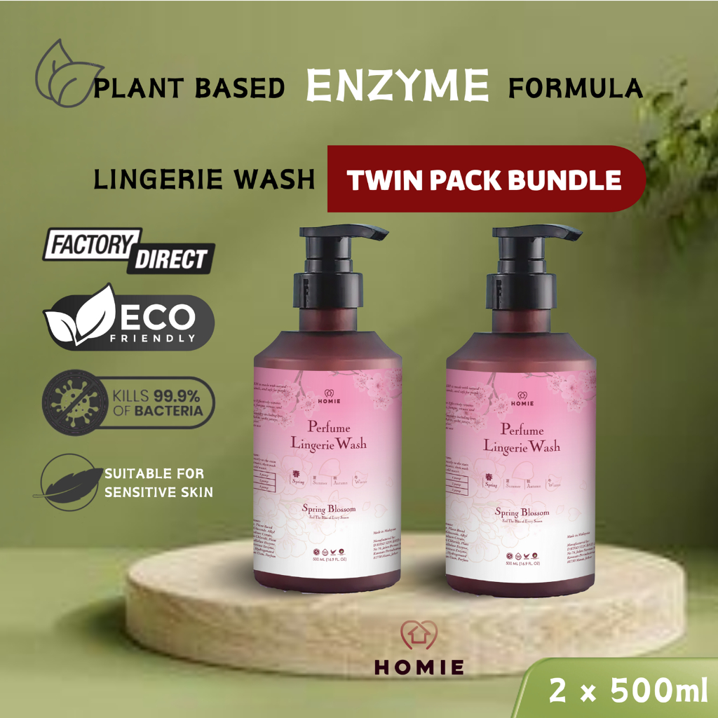Homie Enzyme Anti-Bacterial Lingerie Wash (Value Pack 2 BTL) -Blissful Season Series | Shopee ...