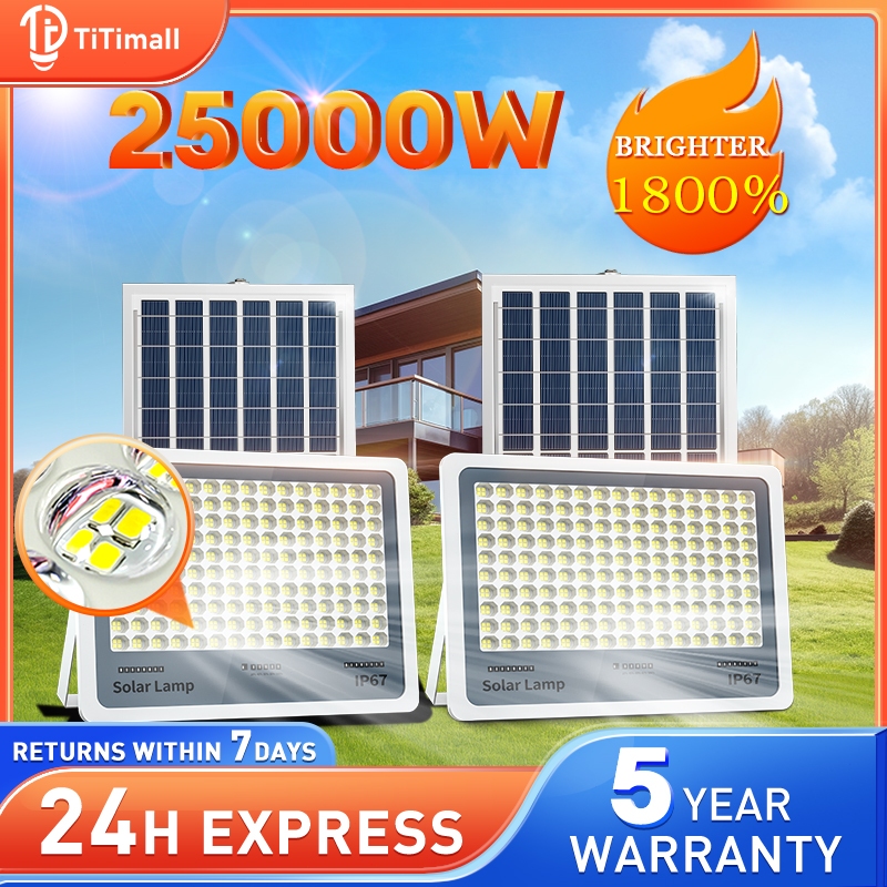 25000W Lampu Solar Automatic Light On Solar Spotlight Waterproof Solar ...