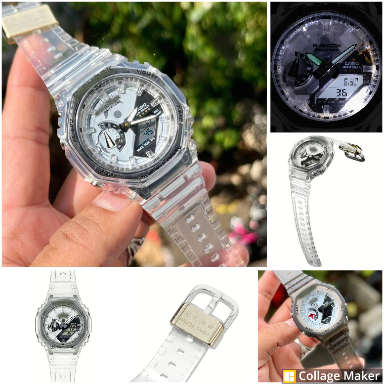 Gsk watch, charcoal All White Color protection GA-2100SKE-7A for men ...