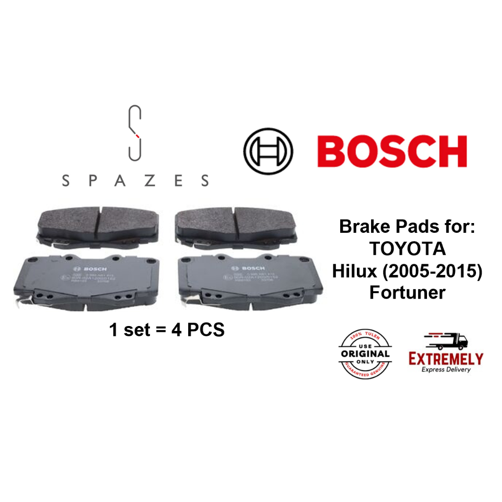 BOSCH Brake Pads Front 0986AB1415 for TOYOTA Hilux Vigo, Fortuner Brake ...