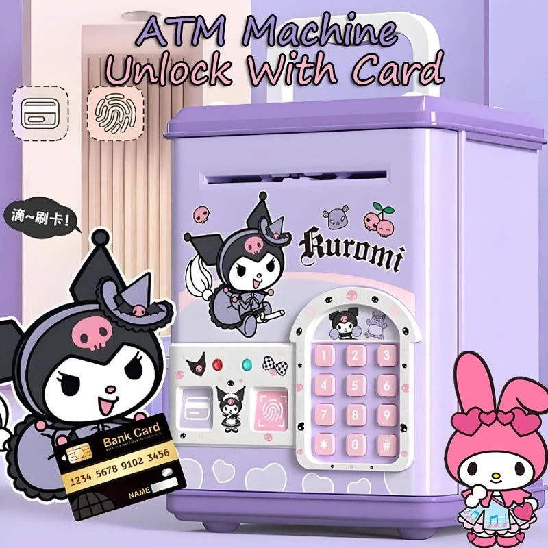 【24H COD】Sanrio Kids Money Saving Box Piggy Bank ATM Cartoon Music ...