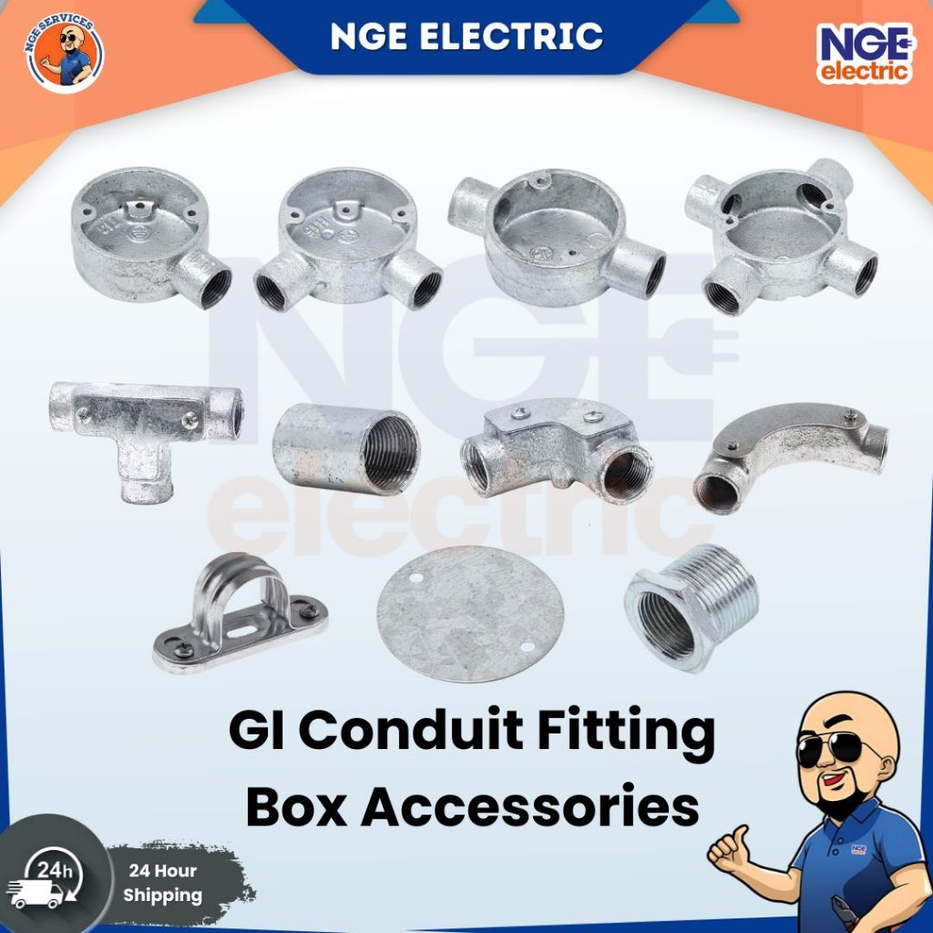 GI| Conduit Fitting Box Accessories 20mm (3/4") / 25mm (1") Electrical ...