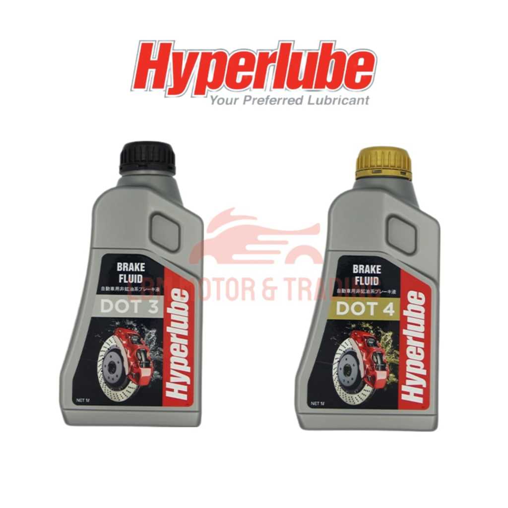 Brake Fluid Hyperlube Dot 3 & Dot 4 1L Minyak Brek / Brake Oil | Shopee ...