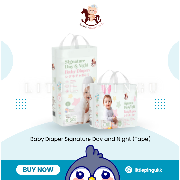 Iconic Signature Day&Night Baby Diapers TAPE - NB/S/M/L | Shopee Malaysia
