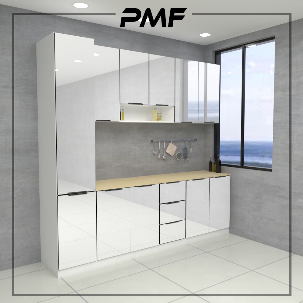 PMF FullSet Kitchen Cabinet/ Hanging Cabinet/ Almari Dapur/ Wall ...