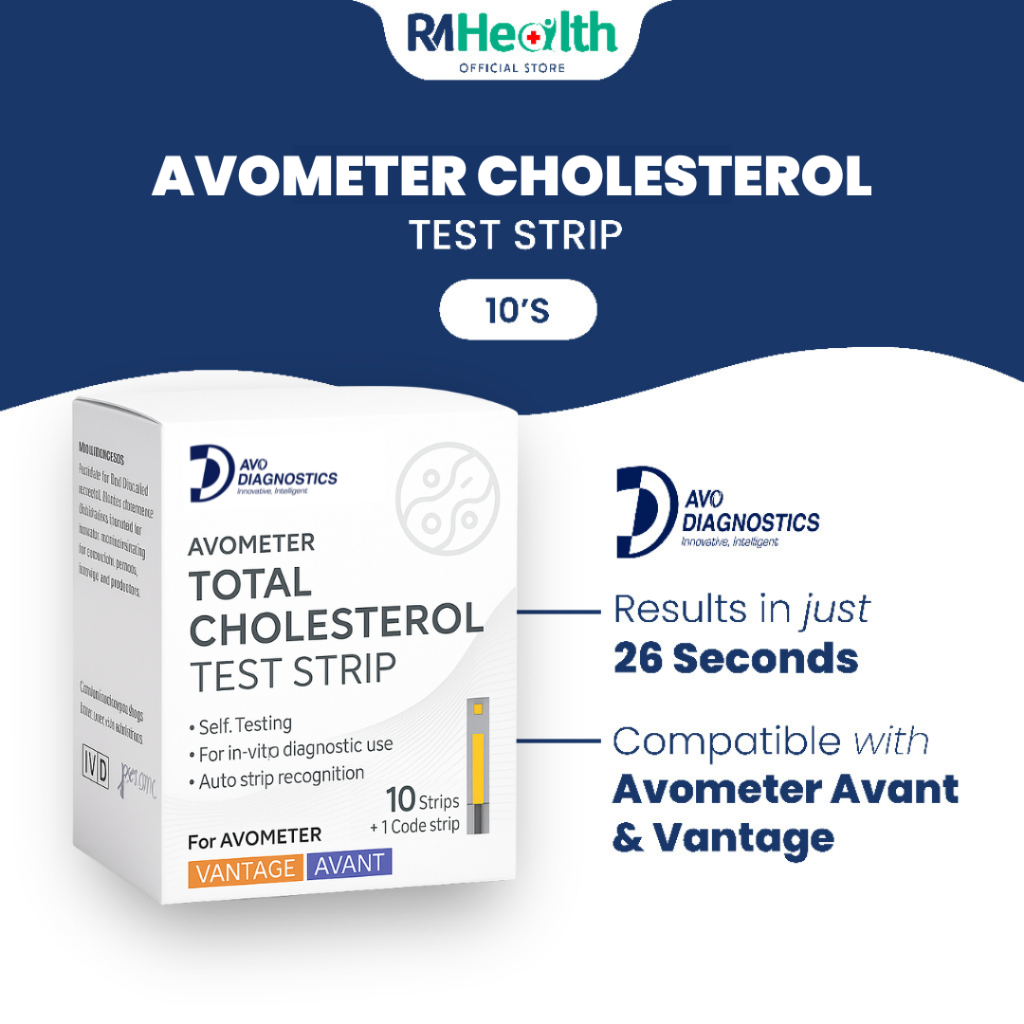 Avometer Cholesterol Strips 10's (For Avometer Vantage, Avant ...