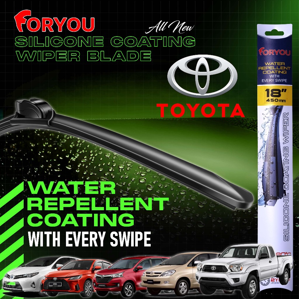 FORYOU Wiper Blade Premium Silicone Coating For Toyota Vios Yaris Altis ...