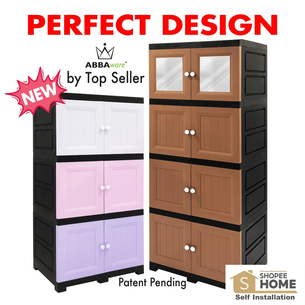 Abbaware Wardrobe Wooden design / Almari Baju/ Storage Cabinet/ Drawer ...