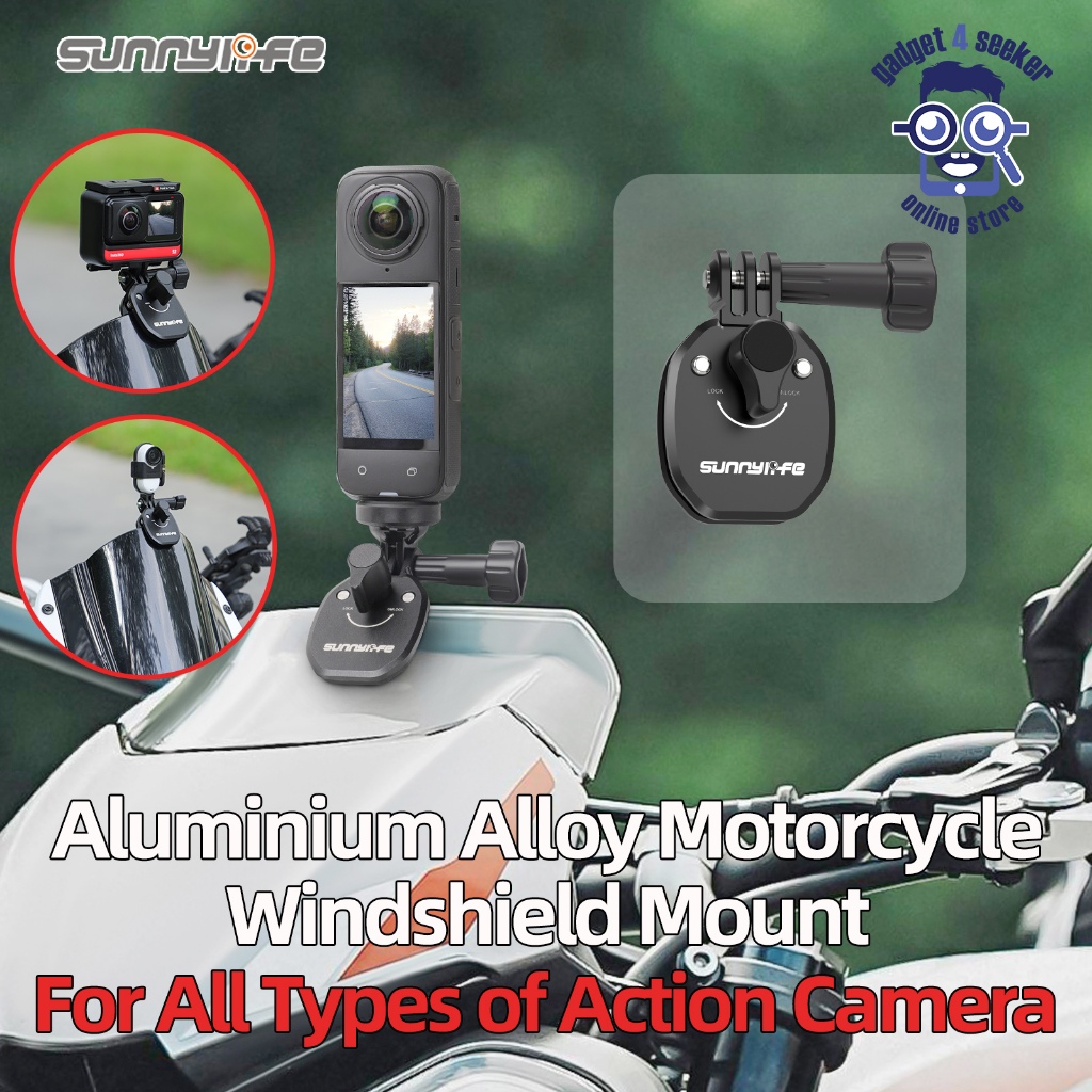 Sunnylife Motorcycle Windshield Windscreen Clamp Action Camera Aluminum ...