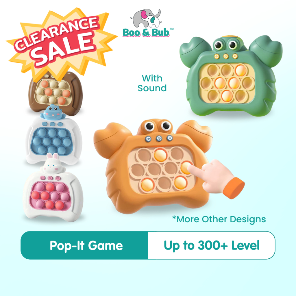 Boo&Bub Pop It Push Bubble Game Challenge Fidget Toys with LED Game ...