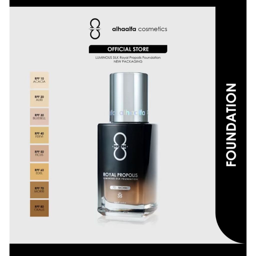 ALHA ALFA ROYAL PROPOLIS LUMINOUS SILK FOUNDATION SPF35(NEW PACKAGING ...