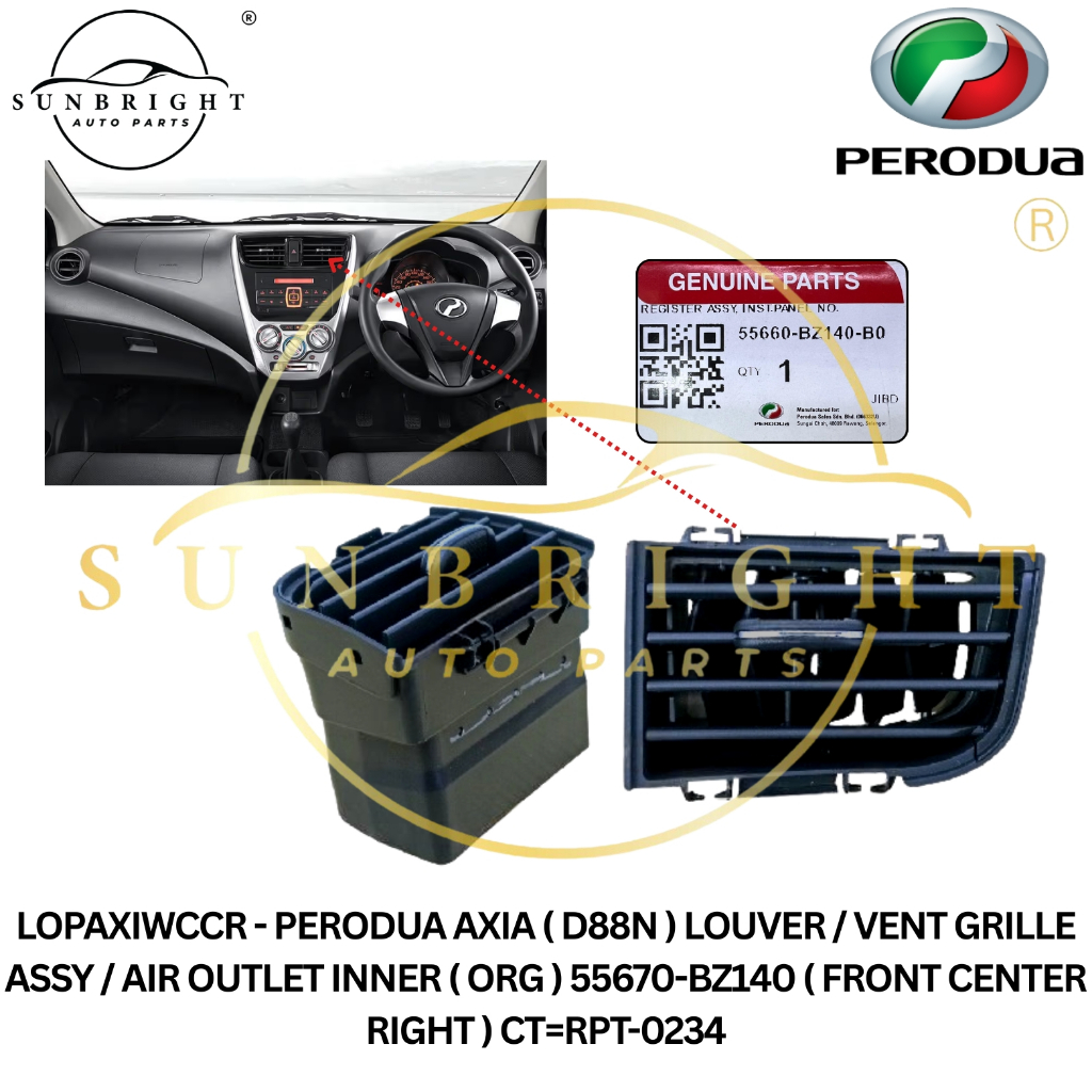 PERODUA AXIA ( D88N ) LOUVER / VENT GRILLE ASSY / AIR OUTLET INNER ...
