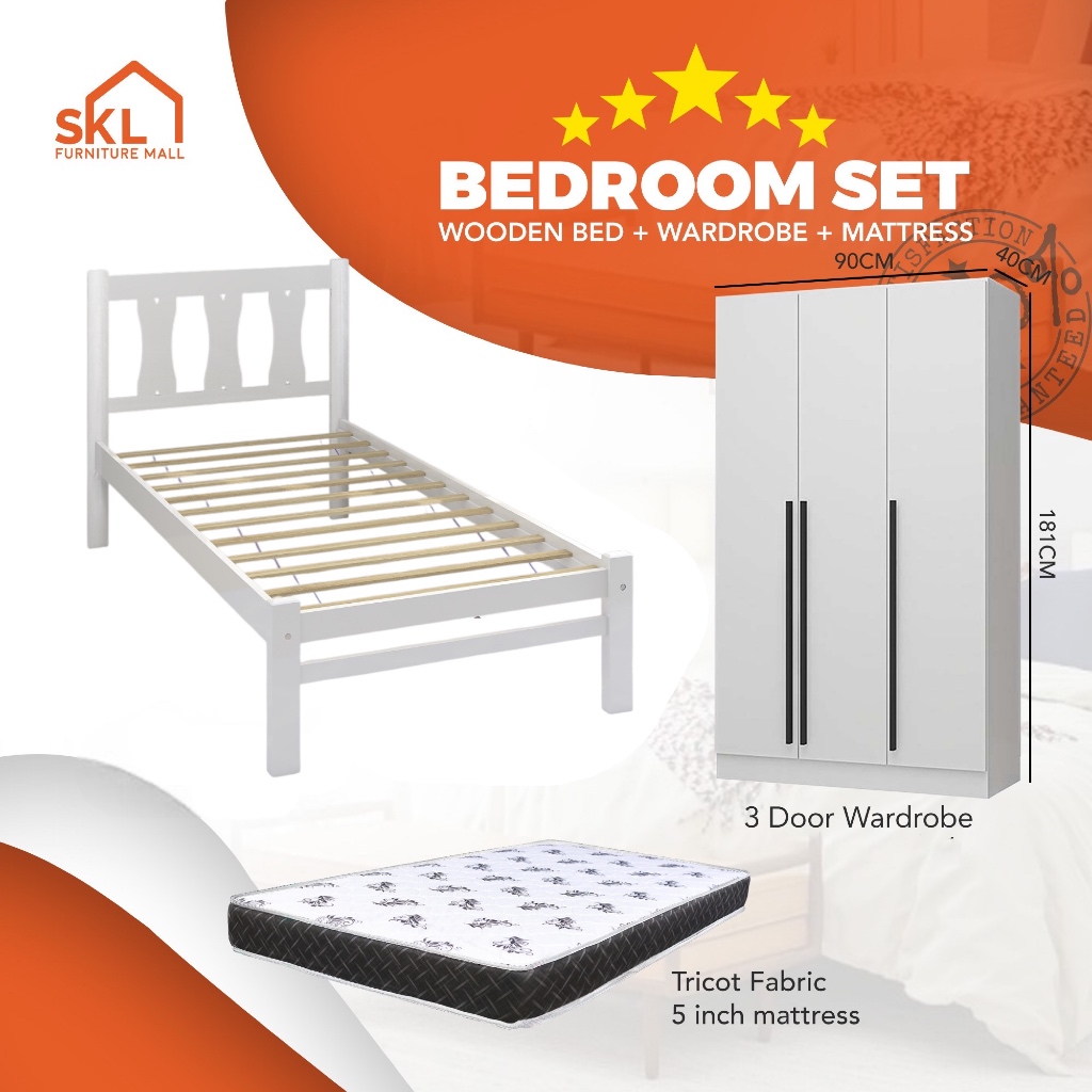 SKL Furniture HAEN Single Bedroom Set /Katil Kayu Pullout Bed/Katil ...