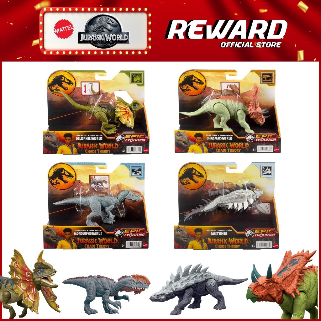 Mattel Jurassic World Strike Attack Dinosaur Action Figure Toys With ...