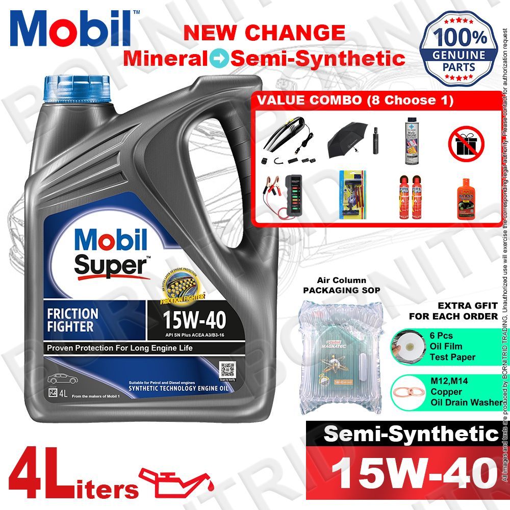 100% Original Mobil Super ™ Friction Fighter 15w40 SN PLUS Semi ...