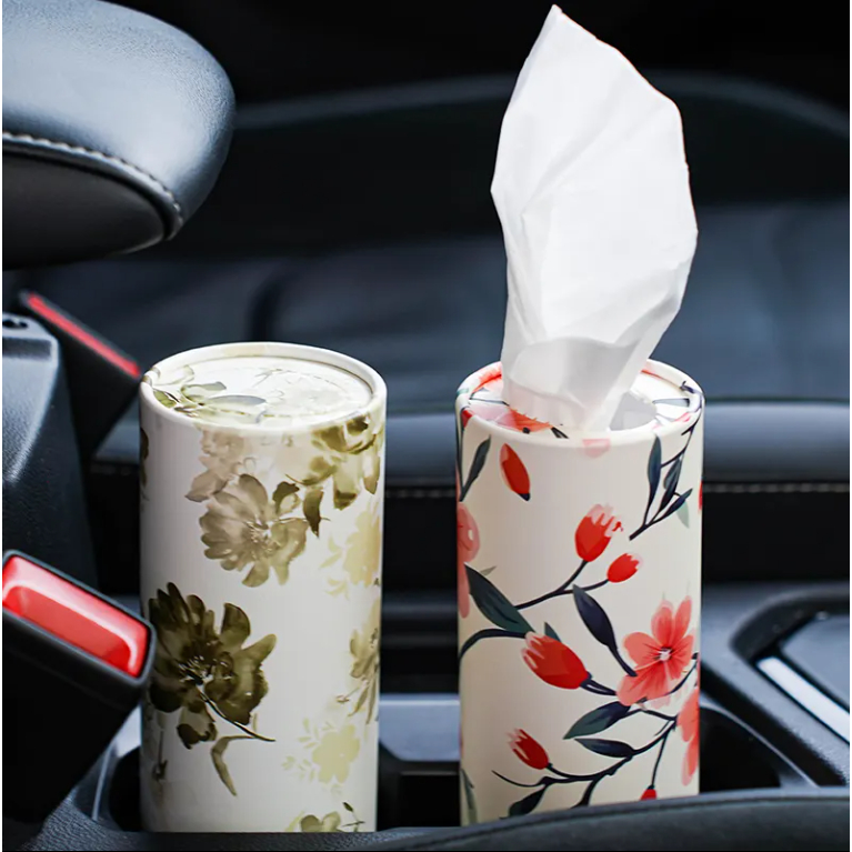 Tissue Paper 2Ply Soft Car Tissue Box Eco-Friendly Cylinder Tissue Box ...