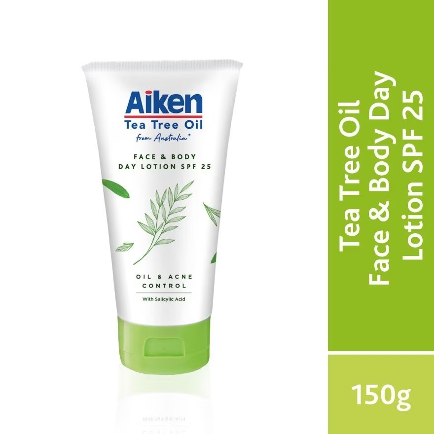 Aiken Tea Tree Oil Face Body Day Lotion SPF 25 150G for Pimple free ...