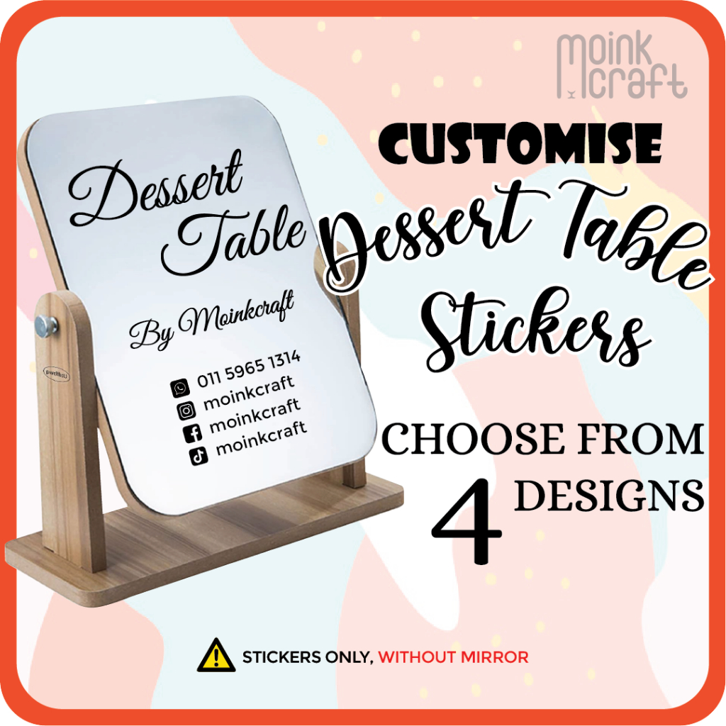 Sticker Dessert Table / Dessert Bar Waterproof Vinyl Decal | Stiker ...