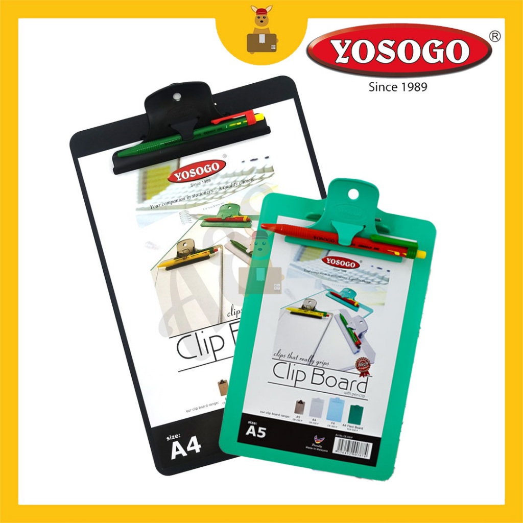 YOSOGO A5 / A4 Clip Board Giant Clip with Pen Clip (CB-230P / CB-330P) | Shopee Malaysia