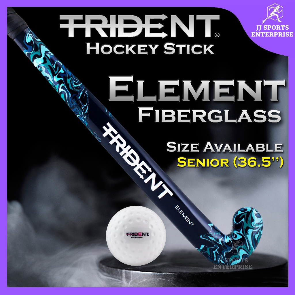 Trident Element Wood Fibreglass Outdoor Hockey Stick (Emerald) Training ...