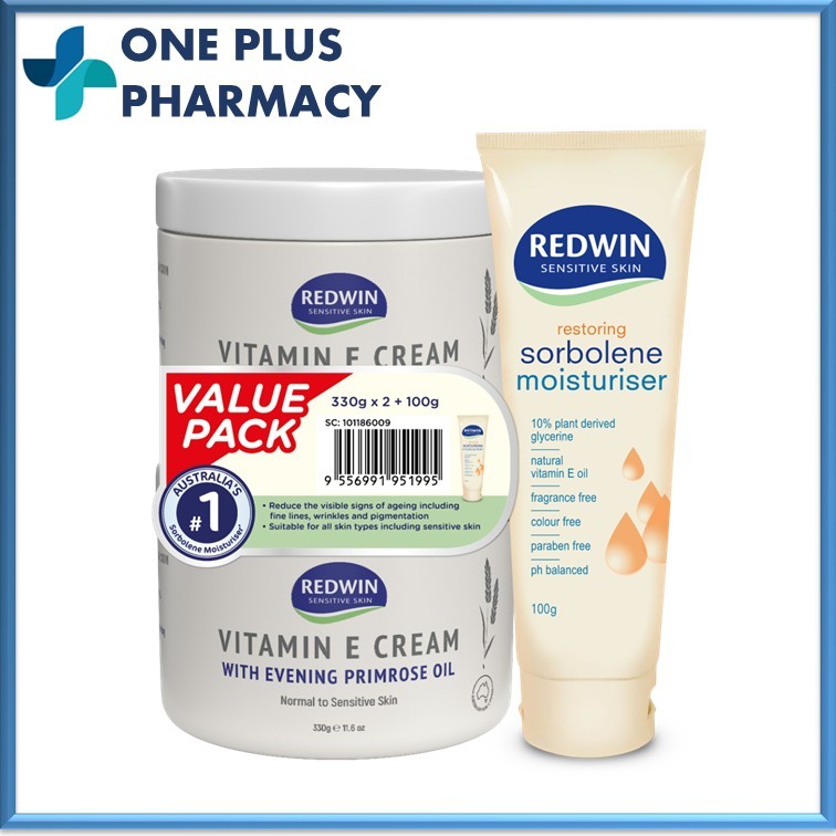 Redwin Vitamin E Cream with Evening Primrose Oil 330g x 2 + Sorbolene ...