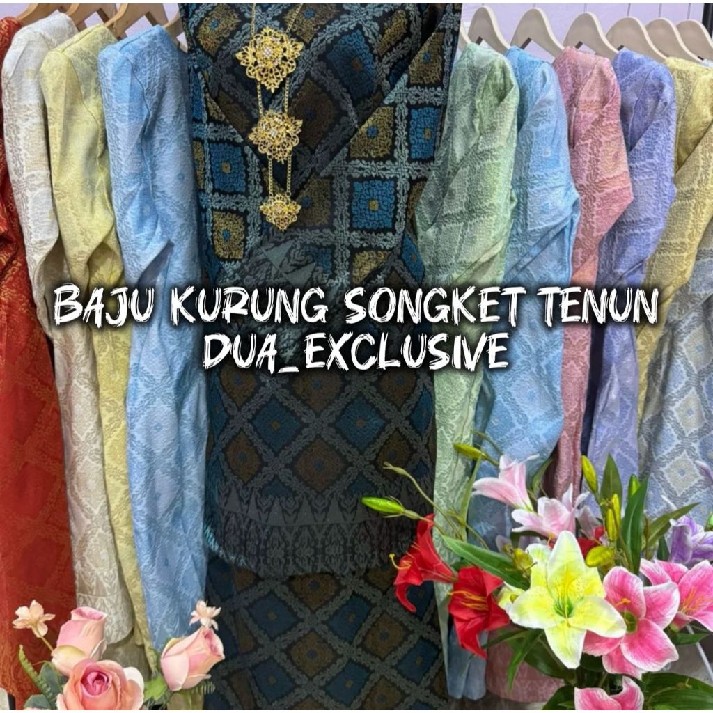 BAJU KURUNG SONGKET TENUN ASLI ORIGINAL MELAYU KLASIK MERDEKA WANITA ...