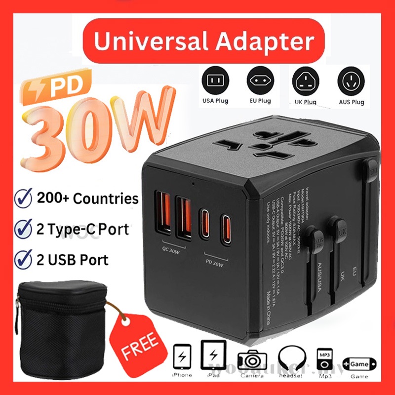 Universal Adapter Travel International Adapter Plug Wordwide Universal ...