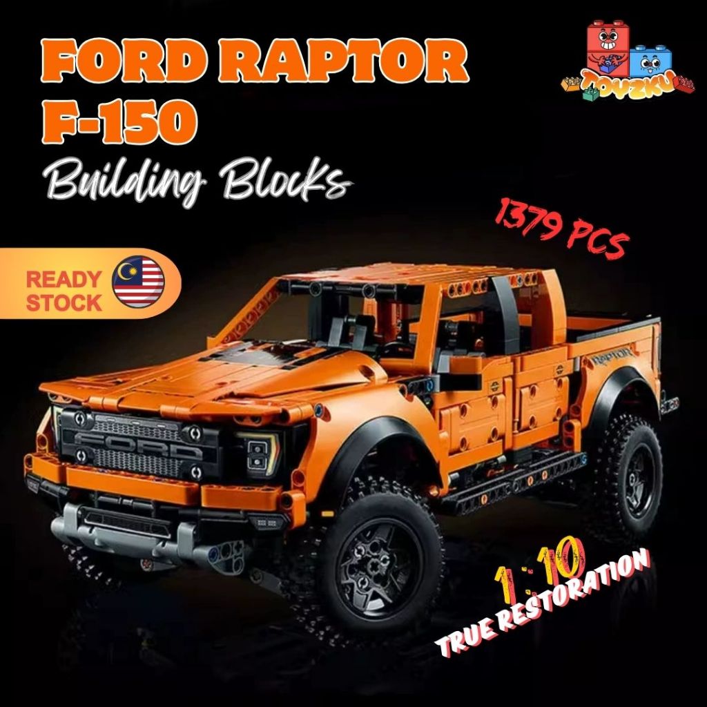 Ford Raptor F-150 1379Pcs Building Block Car Truck Bricks Technic Model ...