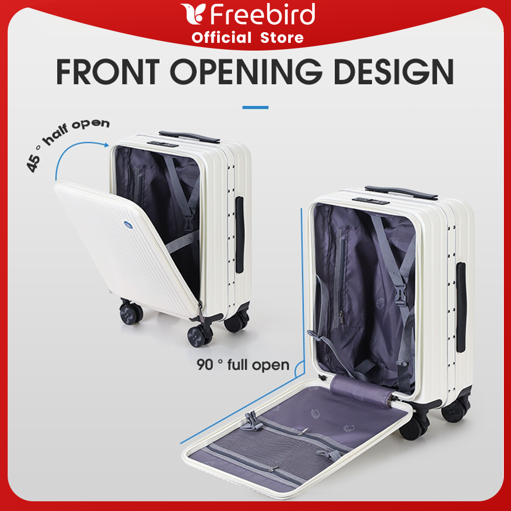 Freebird Front Opening Boarding Aluminum Frame 20 Inch Luggage Super ...