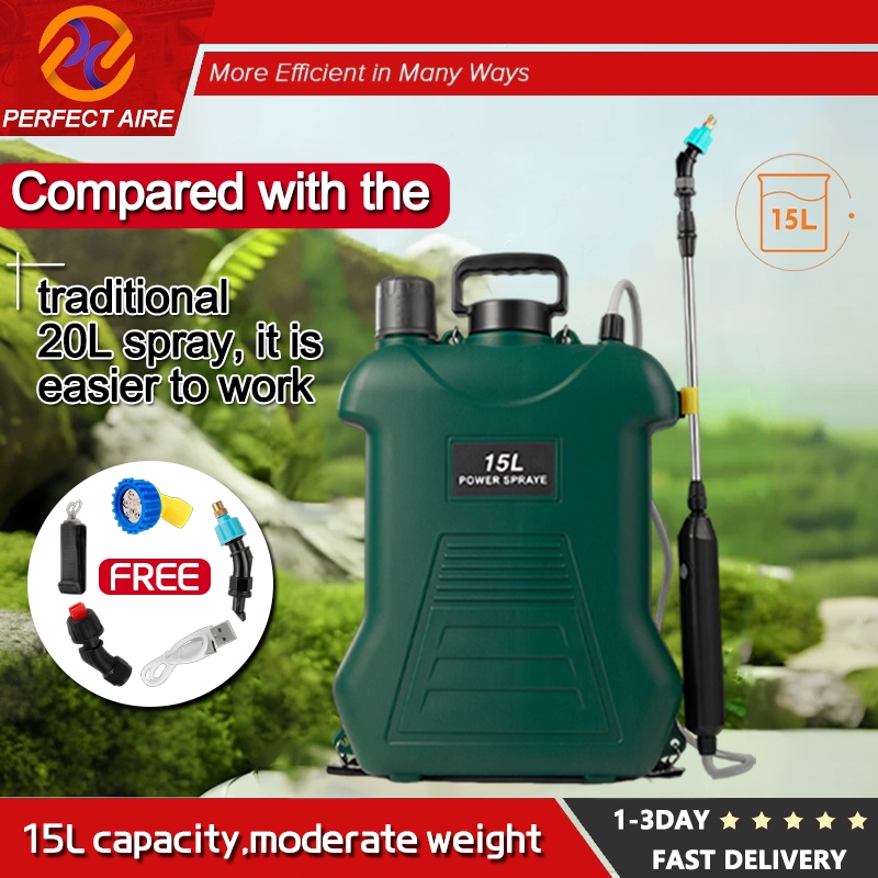 15L Electric Knapsack Sprayer Pump Battery Pump Tong Racun Rumput Pump ...