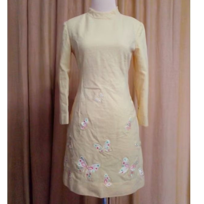 (SUPER SAVER!) BEAUTIFUL YELLOW DRESS WITH BUTTERFLY EMBROIDERY / DRESS ...