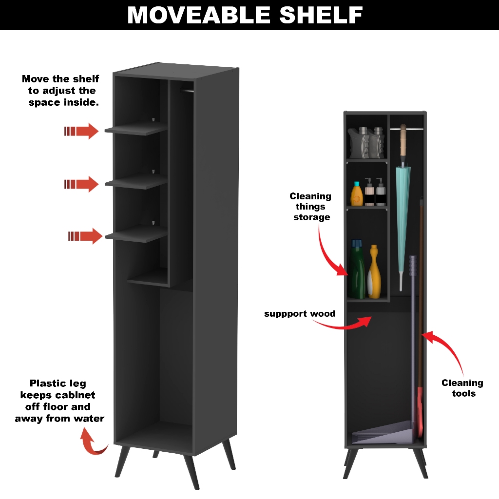 Rasaku Cleaning Cabinet 1 Door /Kitchen Cabinet/Multi Purpose Cabinet ...