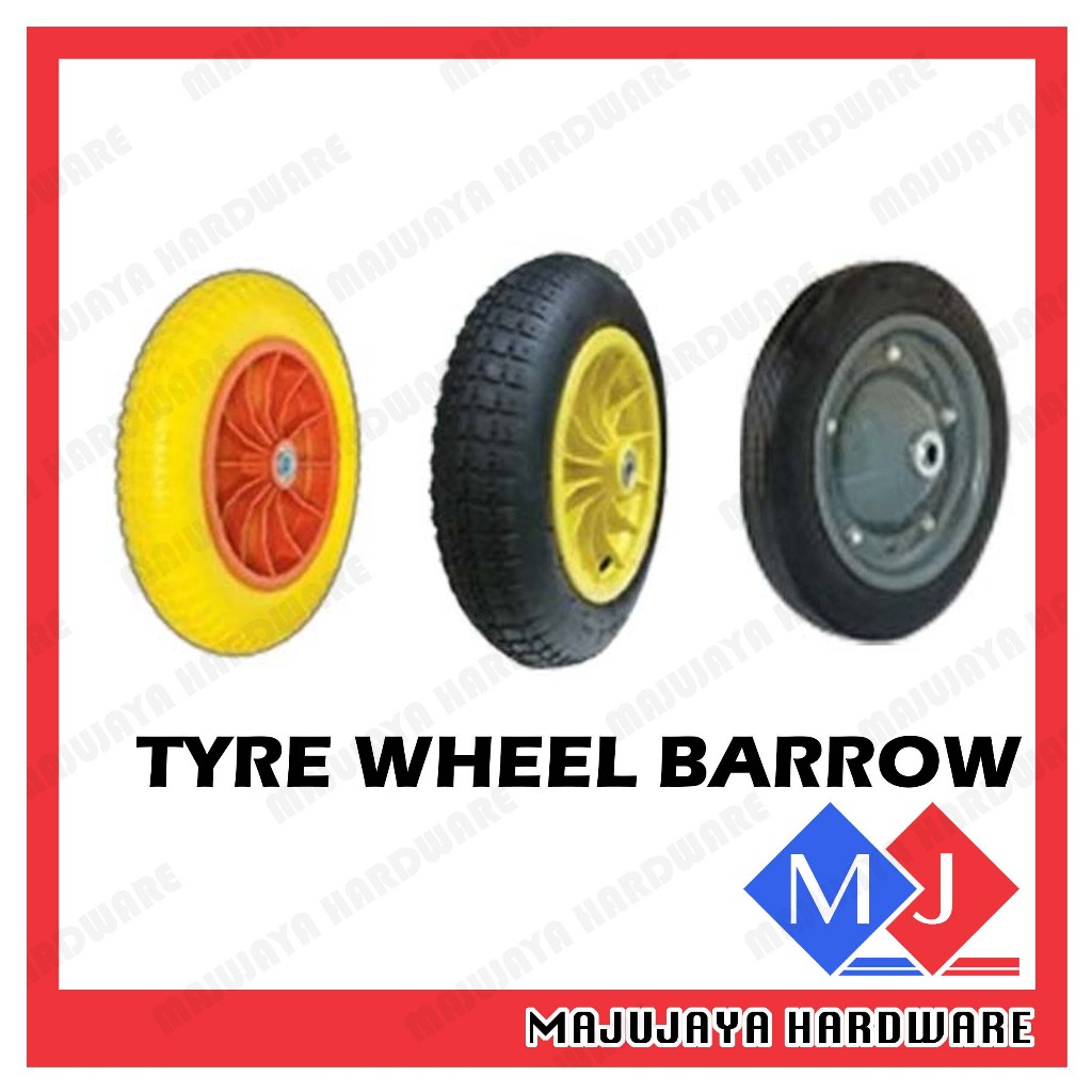 Heavy Duty Angin Tayar Kereta Sorong Tolak Roda 13" x 3" PVC Wheel ...