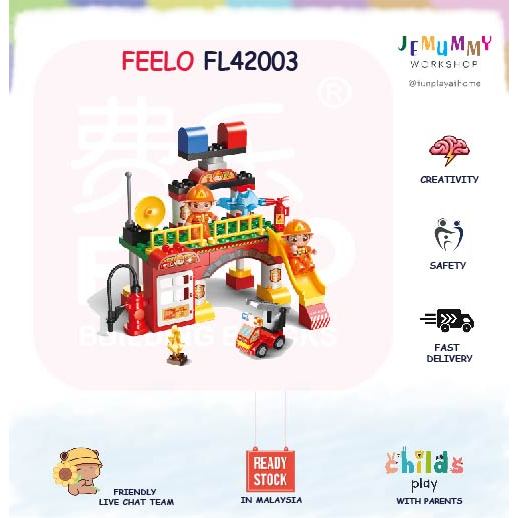 FEELO FL42003 Fire Truck Building Blocks Firefighter Bricks Toys ...