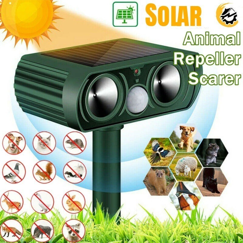Solar Ultrasonic Animal Repeller Pest Bird Repeller Outdoor Garden ...