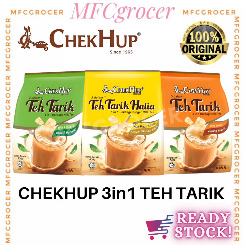 Chek Hup TEH TARIK 3 in 1 (Less Sweet / Ginger Extract / Rich & Creamy ...