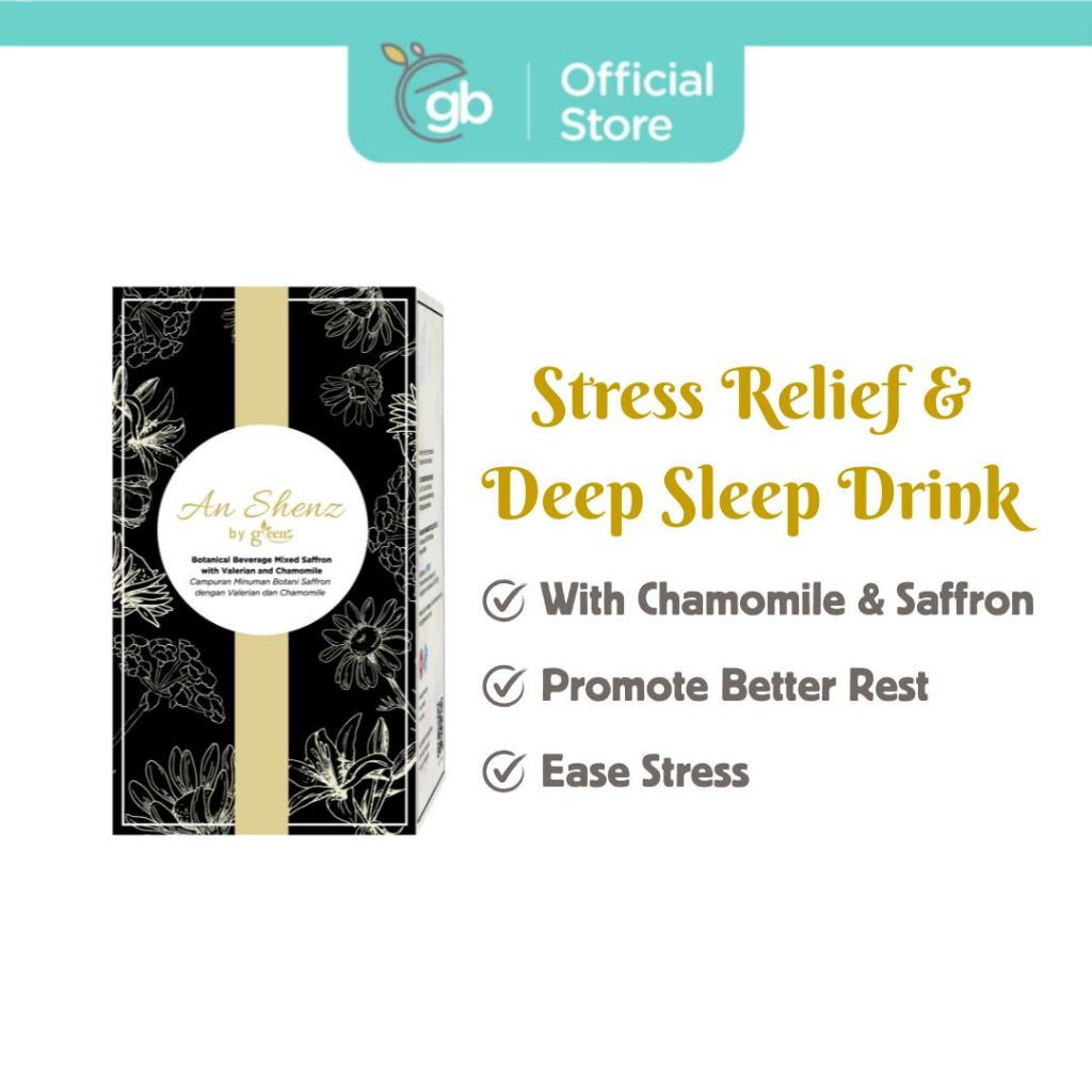 GREENS An Shenz Stress Relief & Deep Sleep Drink with Chamomile Extract & Saffron (15ml x 20's ...