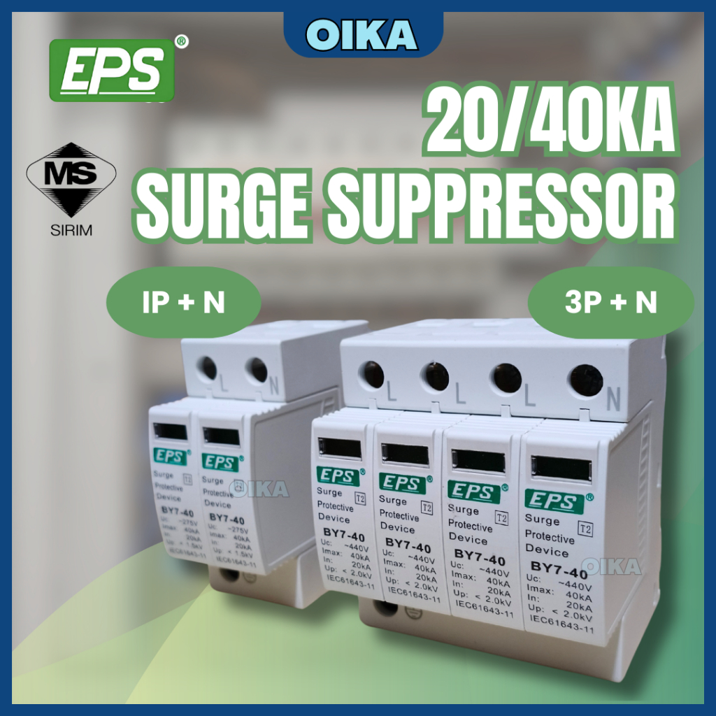 [SIRIM CERTIFIED] EPS BY7-40 Series Voltage Surge Suppressor | 1P+N ...