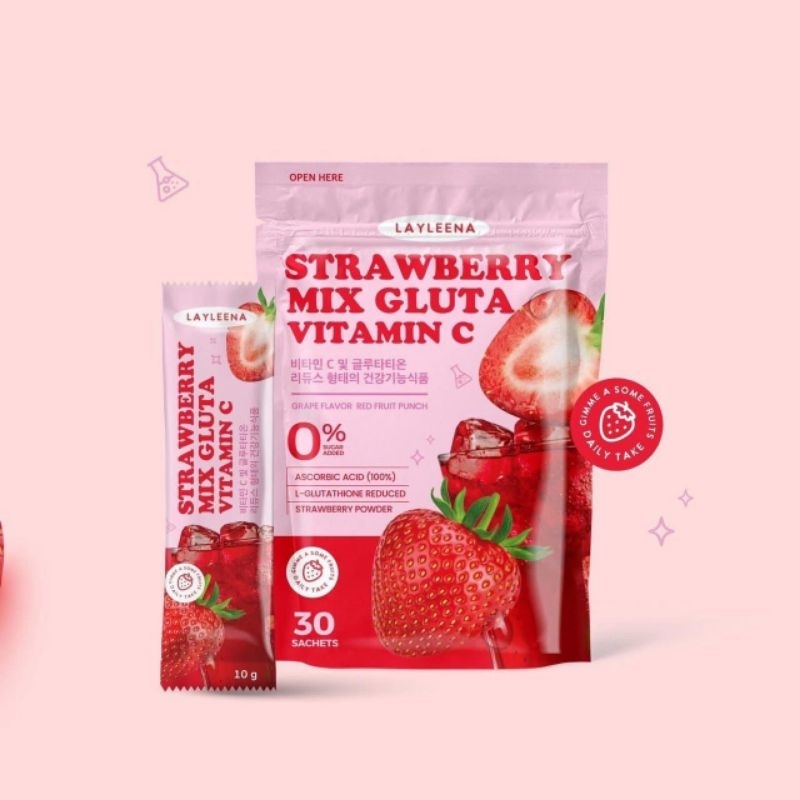 𝗟𝗮𝘆𝗹𝗲𝗲𝗻𝗮 𝗦𝗼𝗿𝗮𝗮𝗻 𝗦𝘁𝗿𝗮𝘄𝗯𝗲𝗿𝗿𝘆 𝗠𝗶𝘅 𝗚𝗹𝘂𝘁𝗮🍓🖇️ | Shopee Malaysia
